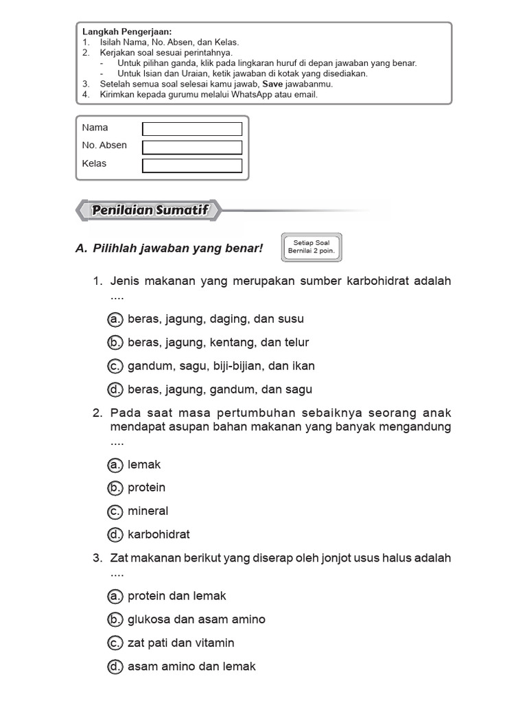 SMP IPA 8 Penilaian Sumatif 2 | PDF