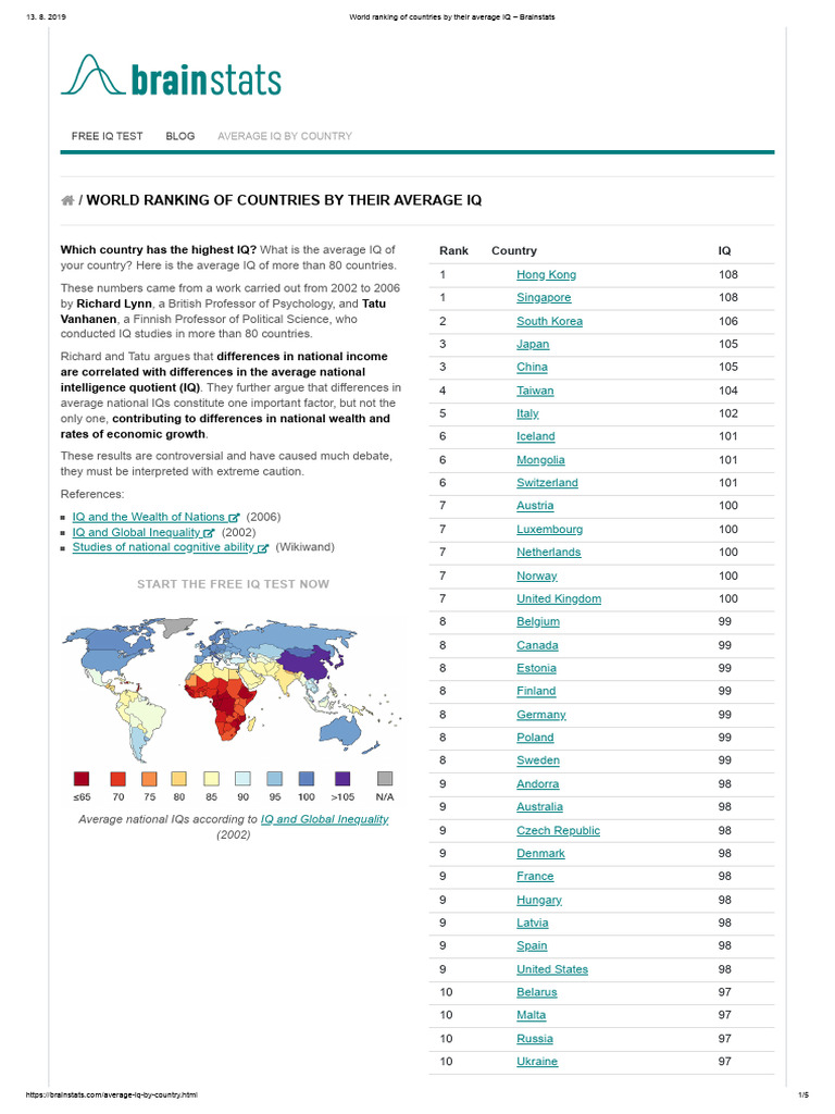 IQ - Brainstats | PDF | Intelligence Quotient | Intelligence