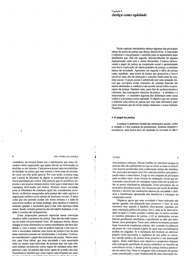 Uma Teoria Da Justic3a7a John Raws | PDF