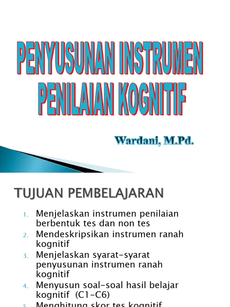 Penyusunan Instrumen Kognitif | PDF