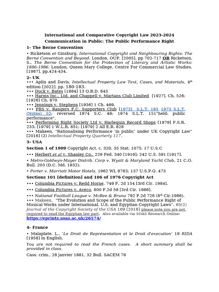 Public Performance Reading List 2023-2024 | PDF | Property Law | Civil ...