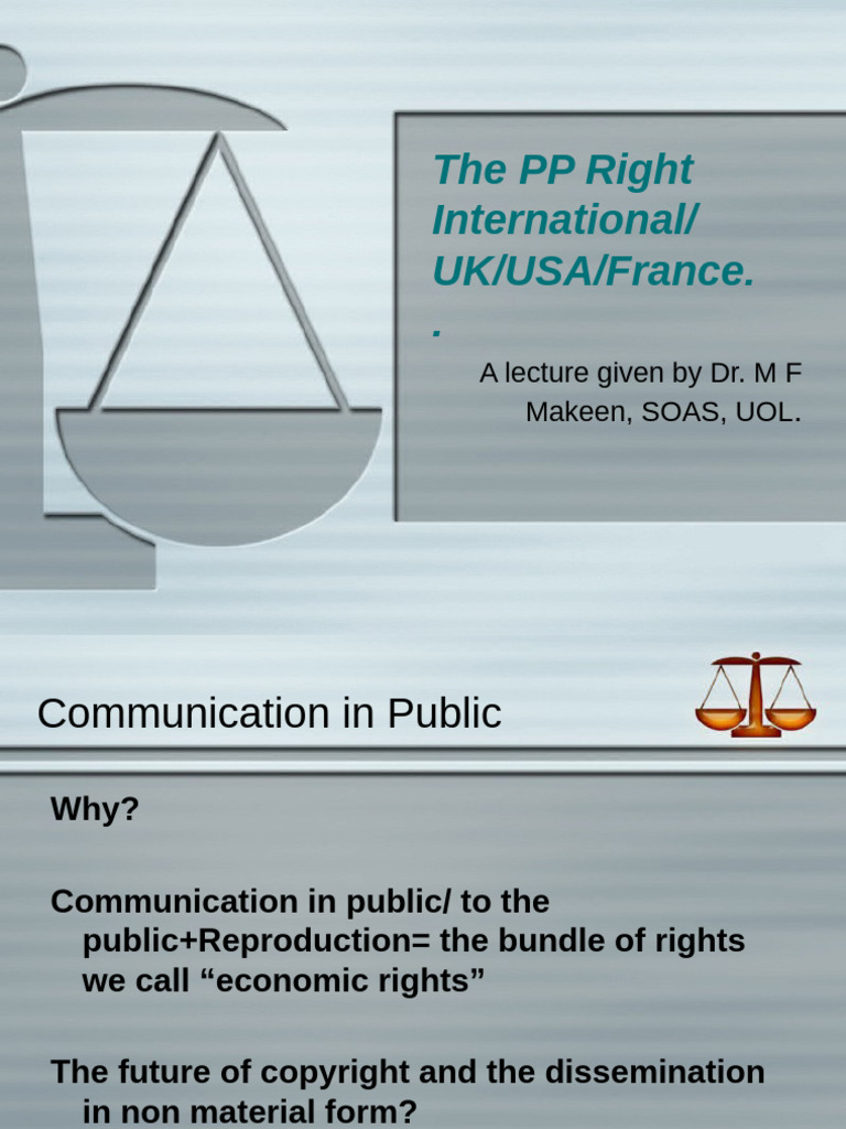 Coomunication in Public-Public Performance Right ICCL 2023-2024 | PDF ...