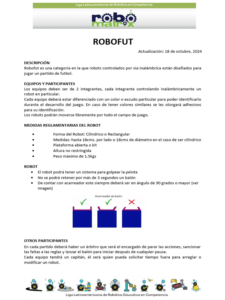 Reglas Robofut-1 | PDF | Robot | Robótica