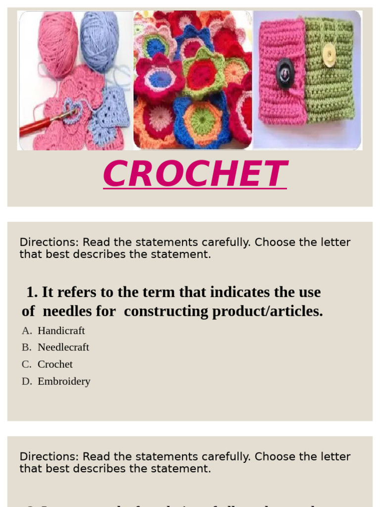G10.CROCHET-PRODUCTION-pptx-Copy | PDF | Crochet | Yarn