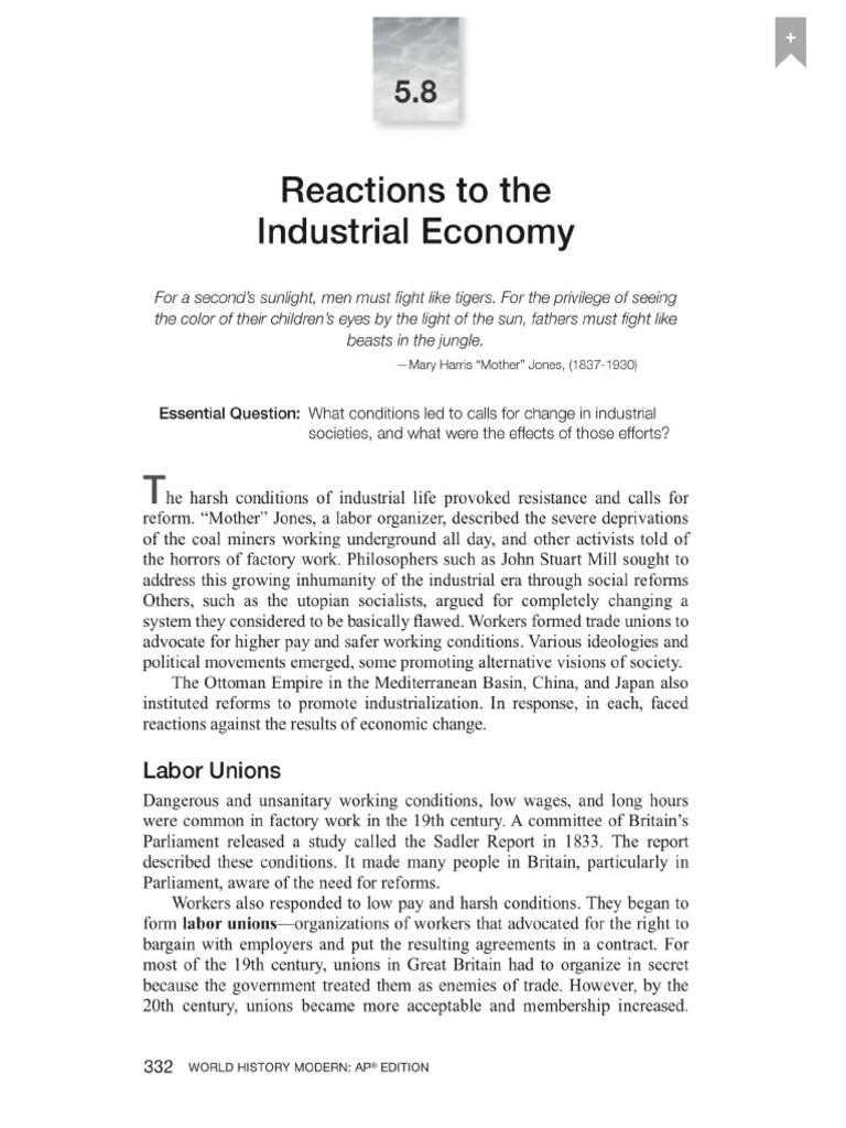 5.8-Reactions To The Industrial Economy | PDF
