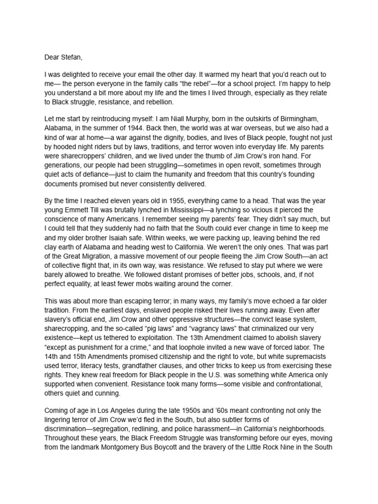 FINAL Love Letter of Rebellion | PDF | Jim Crow Laws | Southern United ...