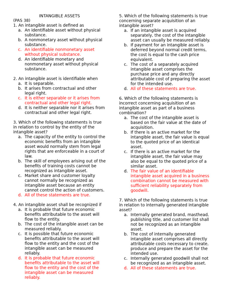 Intangible Asset MC | PDF | Goodwill (Accounting) | Intangible Asset