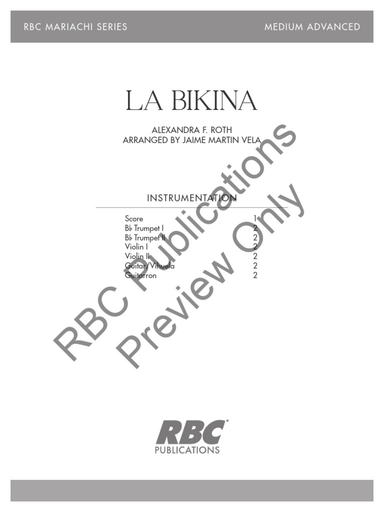 30053fs La Bikina Roth Vela Preview Score | PDF