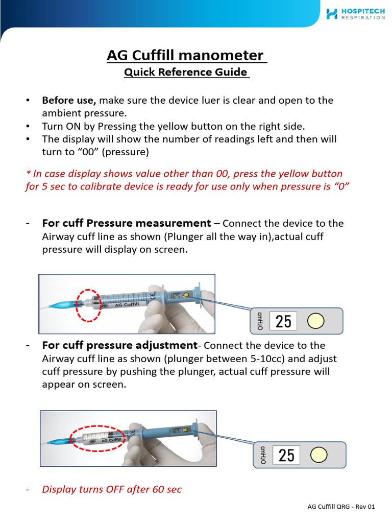 AG Cuffill Manometer Quick Guide | PDF