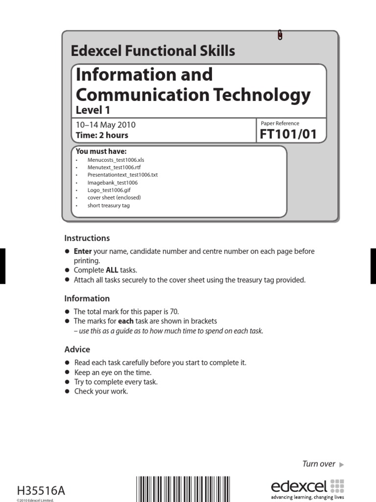Level 2 Past Paper Funct Skills | PDF | Spreadsheet | Page Layout