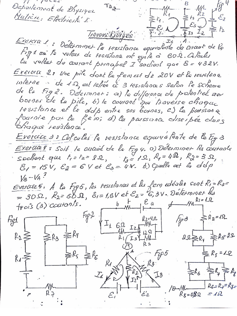 Td2 D'électricité Corrigé | PDF