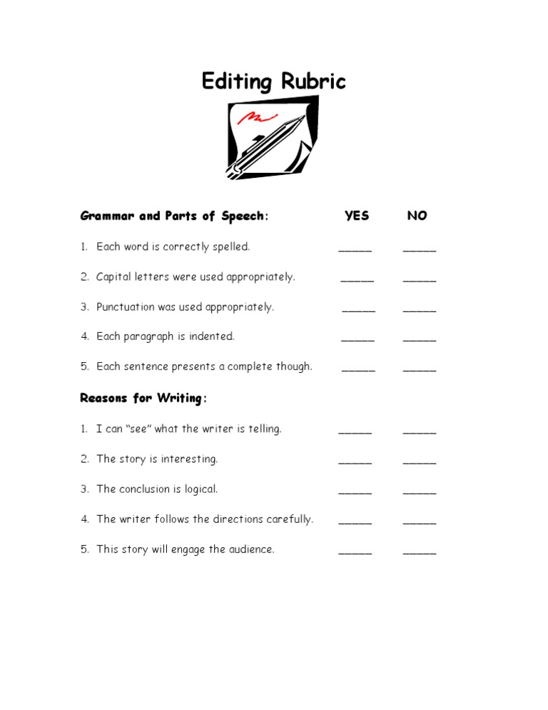 Editing Rubric | PDF