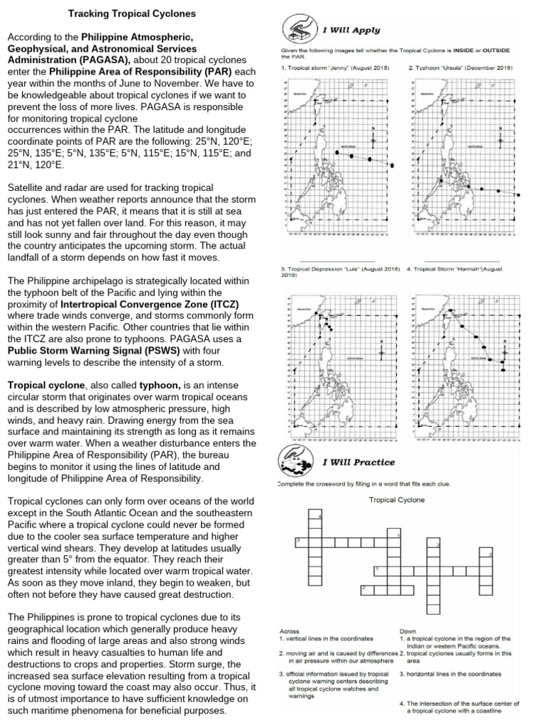 Tracking Tropical Cyclones Notes With Activity | PDF | Tropical ...