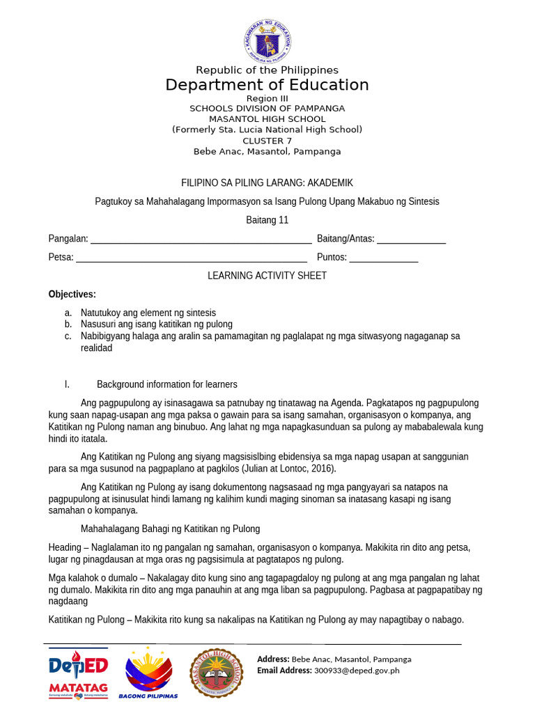 FSPL - Akad - Las 1 - 24-25 | PDF