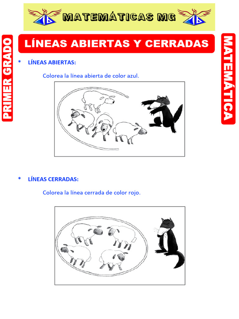 Líneas Abiertas y Cerradas para Primer Grado de Primaria | PDF