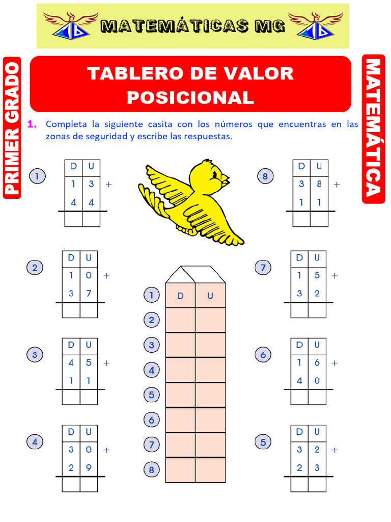 Tablero de Valor Posicional Hasta La Decena para Primer Grado de ...