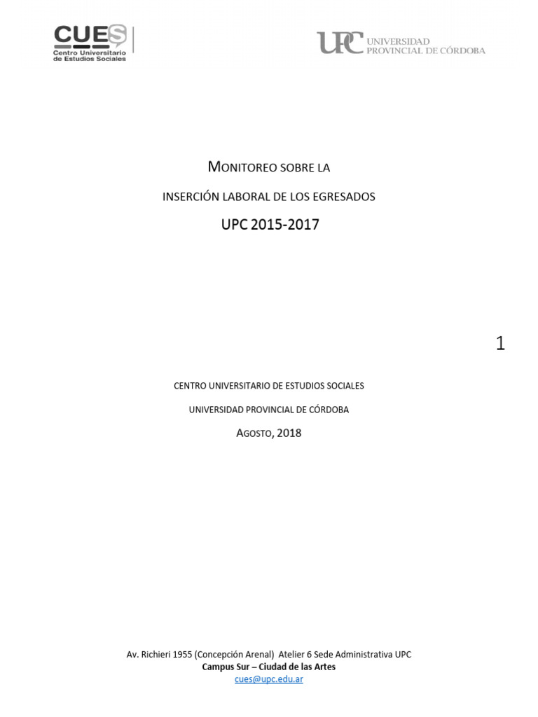 Monitoreo Insercion Laboral Egresados UPC | PDF
