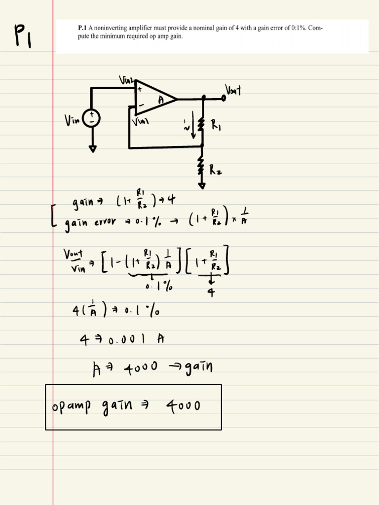 Op-Amp Gain and Error Analysis | PDF | Electronic Engineering ...