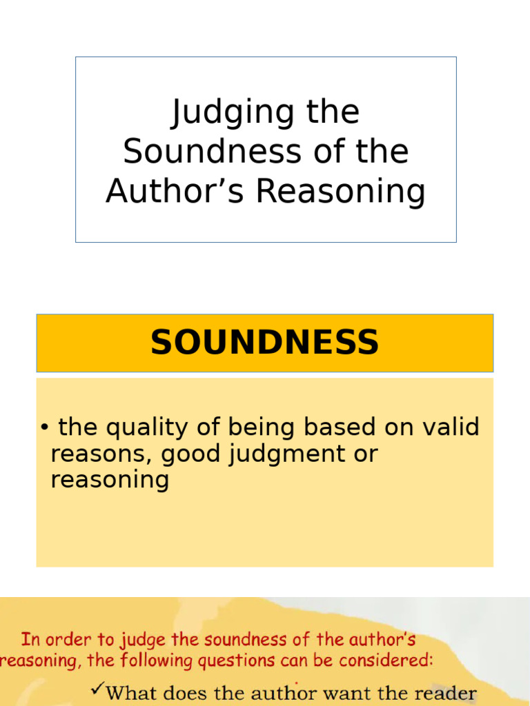 Judging The Soundness of Authors Reasoning G9 | PDF