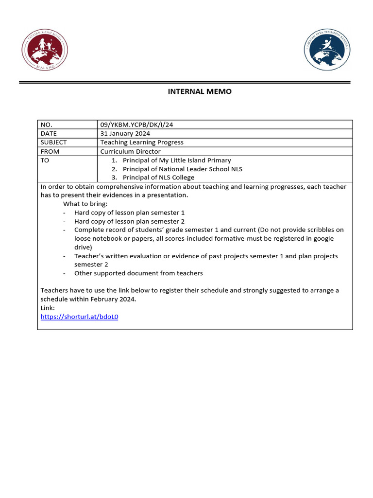 Teaching Learning Progress Memo Pdf