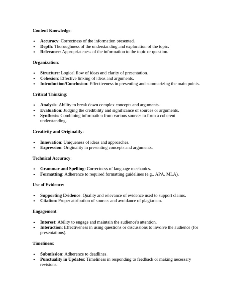 Key Criteria For Effective Content Evaluation Pdf