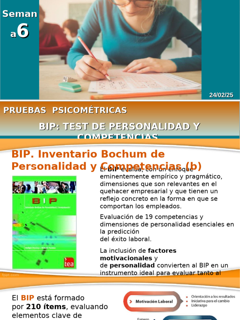 semana+6+pp+-+prueba+bip | PDF | Validez (Estadísticas) | Ciencia cognitiva