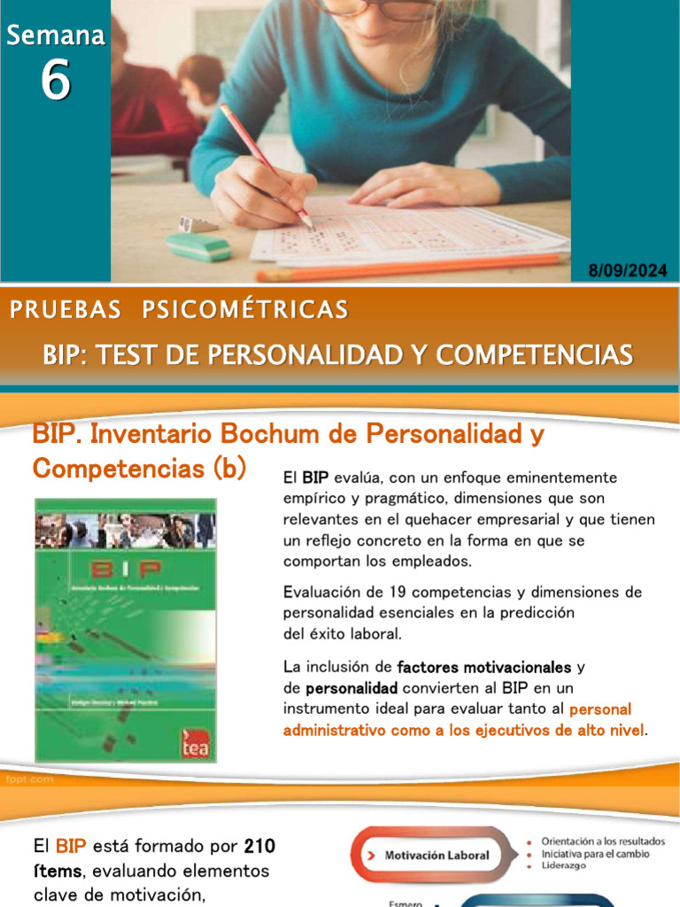 Semana 6 PP - Prueba Bip | PDF | Motivación | Motivacional