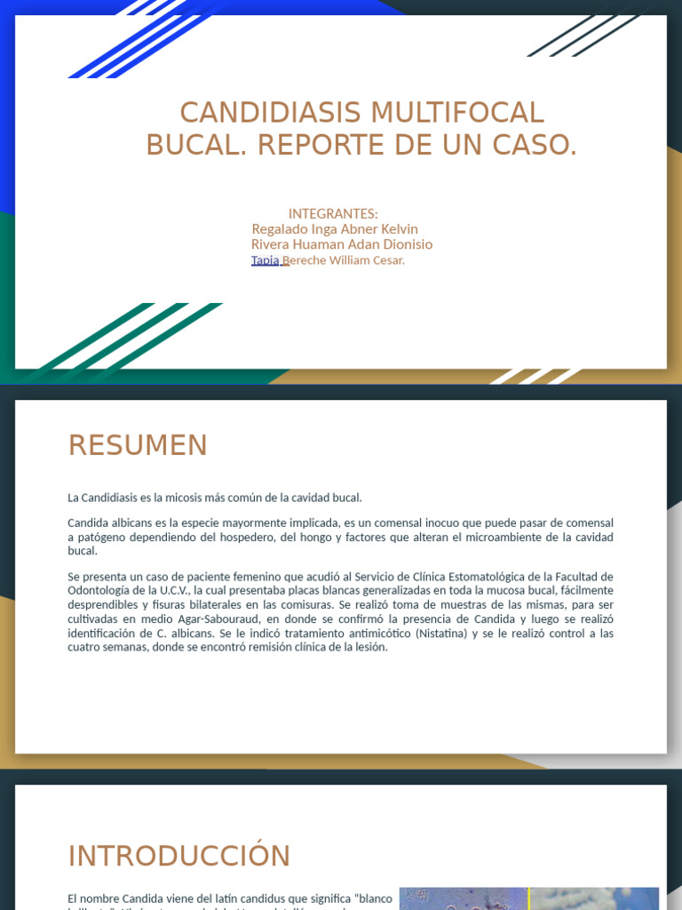 Candidiasis Multifocal Bucal: Caso Clínico | PDF | Candidiasis ...