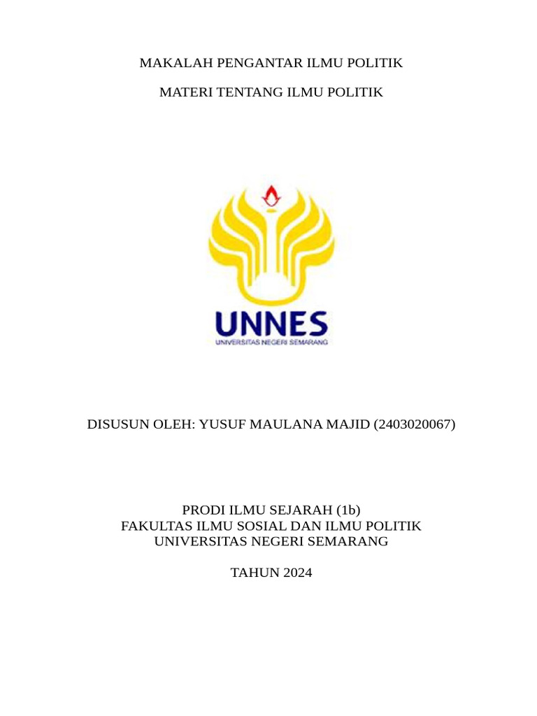 Pengantar Ilmu Politik dan Dinamika Sosial | PDF