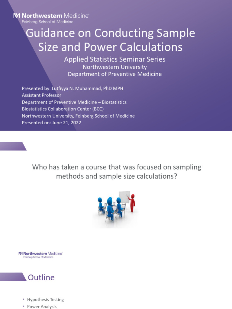 Sample Size and Power Presentation | PDF | Effect Size | Hypothesis