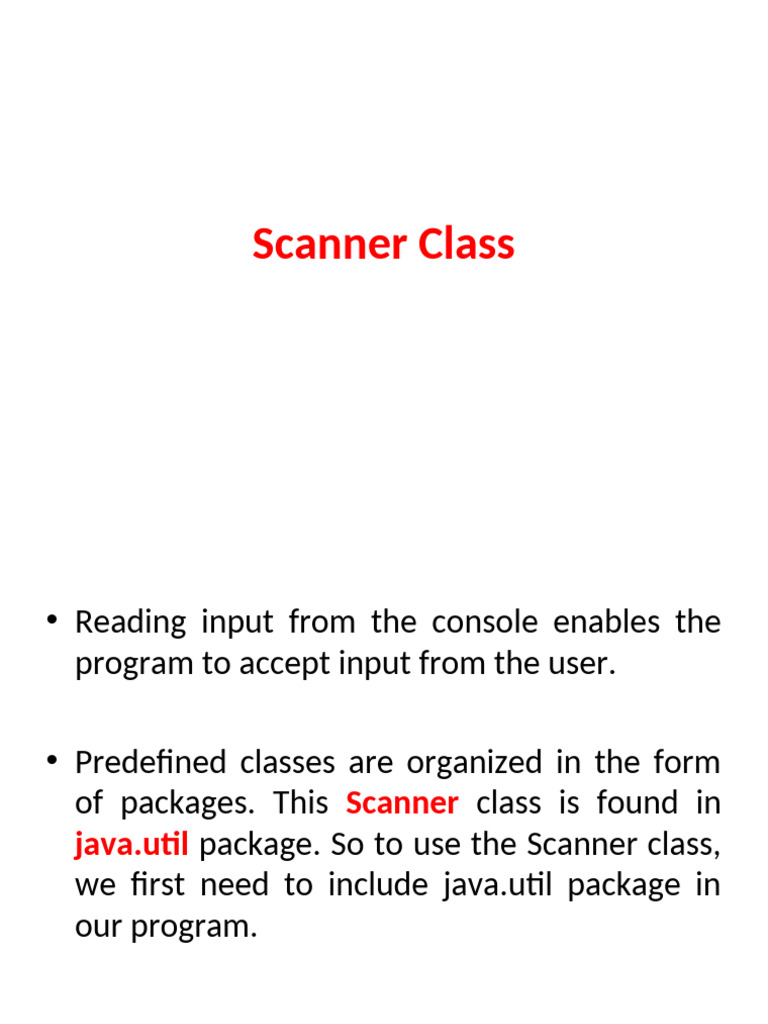 Scanner Class | PDF