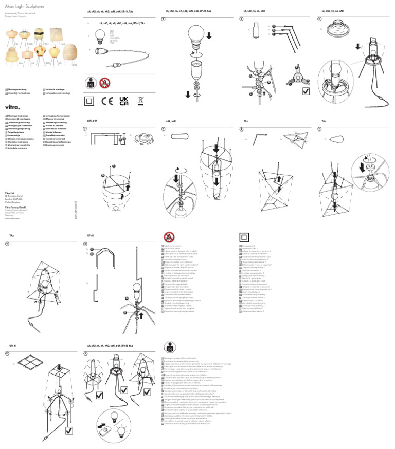 Akari Light Sculptures - Table and Floor Lamps Instructions | PDF