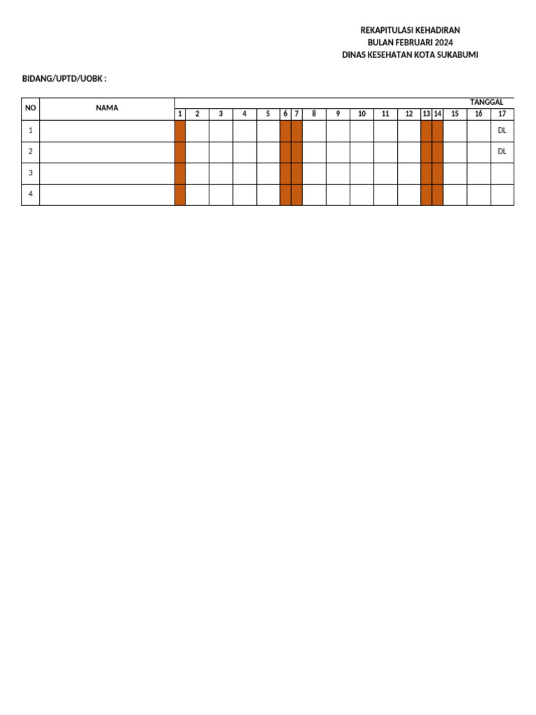 Contoh Absen Manual | PDF