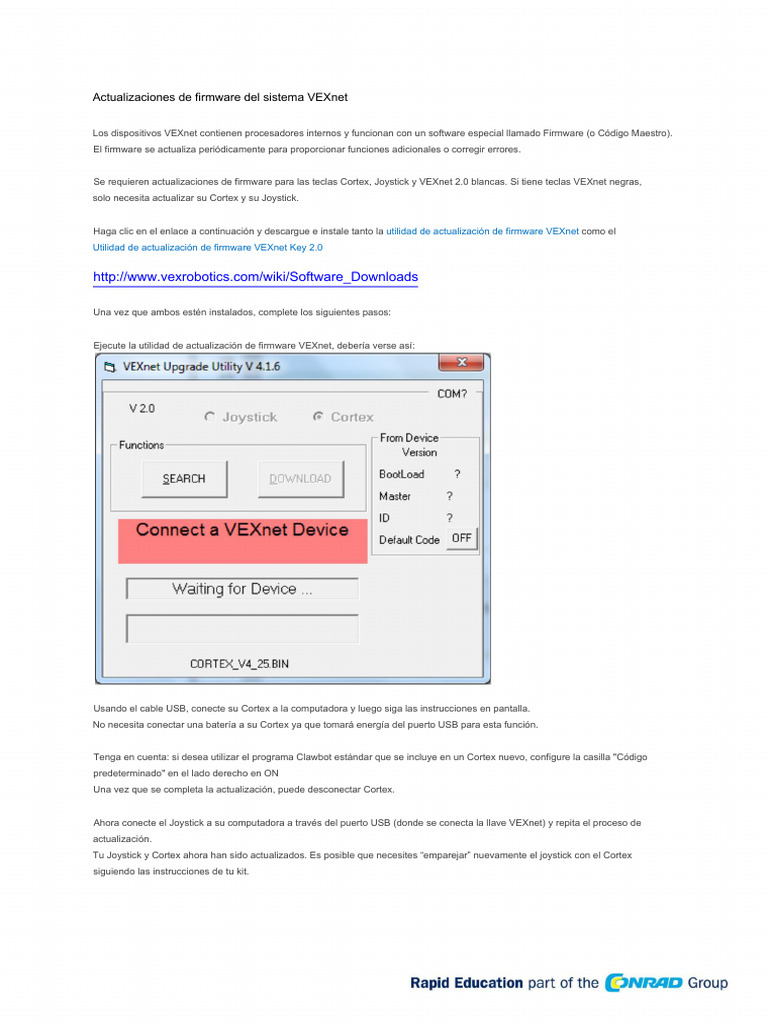 VEXnet-System-Firmware-Upgrades Español | PDF
