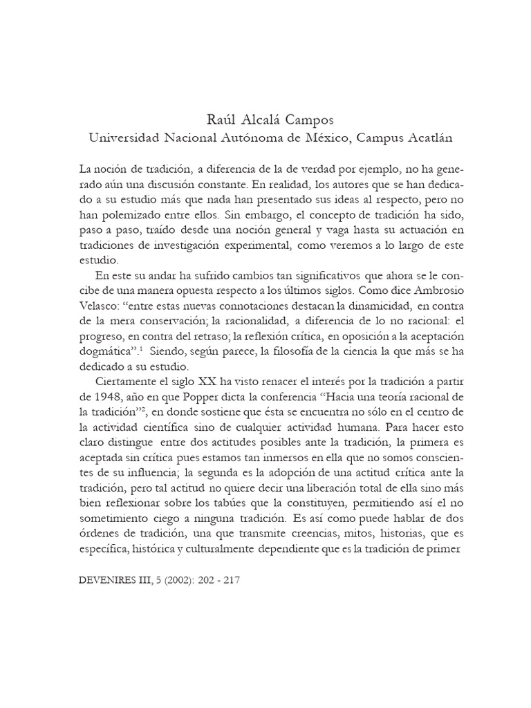 Tradicion, Ciencia y Racionalidad | PDF | Teoría | Conocimiento