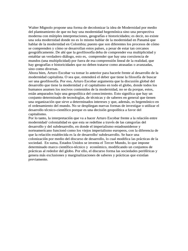 La Perspectiva Decolonial | PDF | Capitalismo | Modernidad