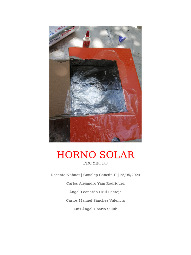 Horno Solar | PDF
