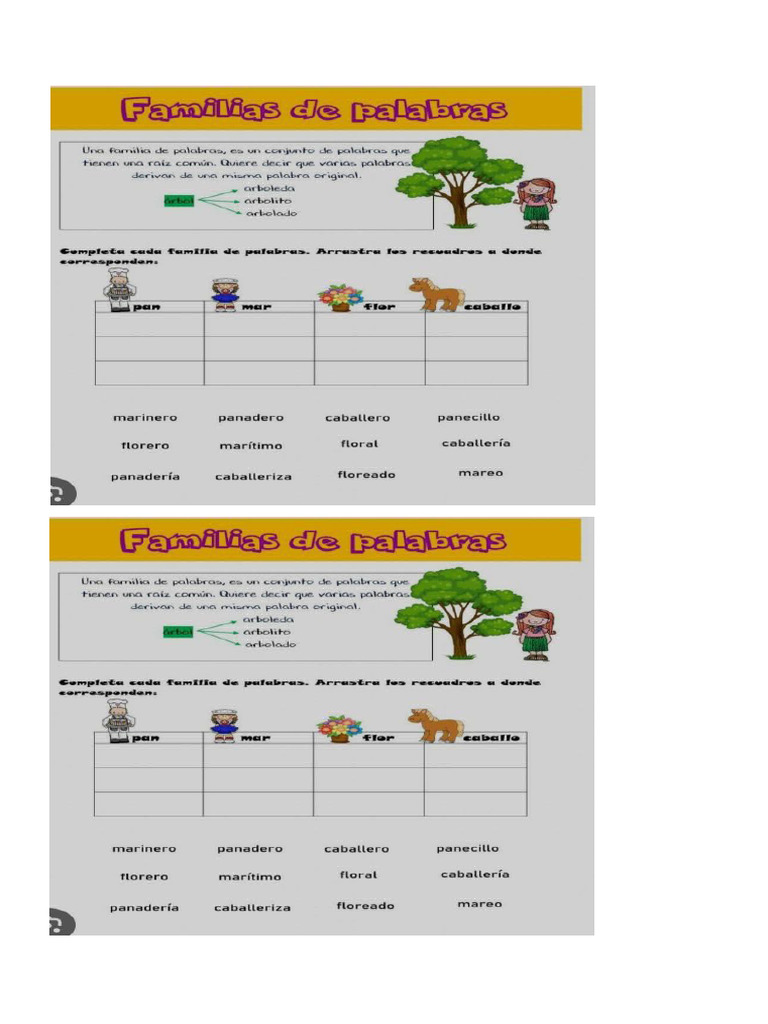 Familia de Palabras | PDF