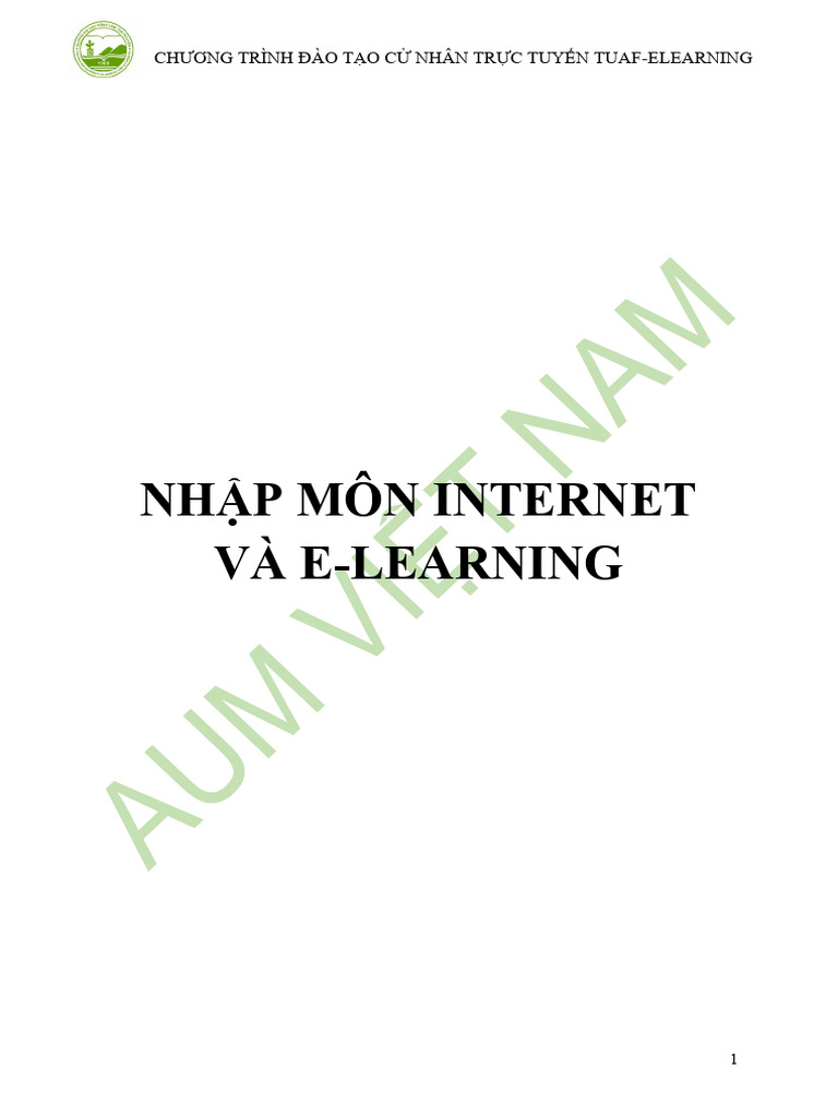 1. TUAF0001.BGText - Nhập môn Internet và Elearning | PDF