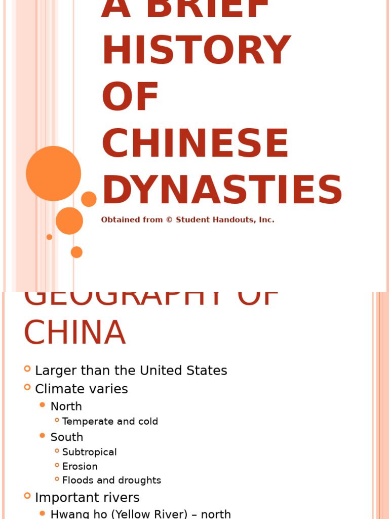 History of Chinese Dynasties Overview | PDF | China | World Politics