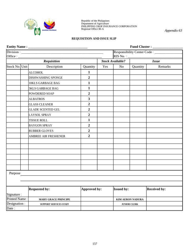 Appendix 63 RIS | PDF