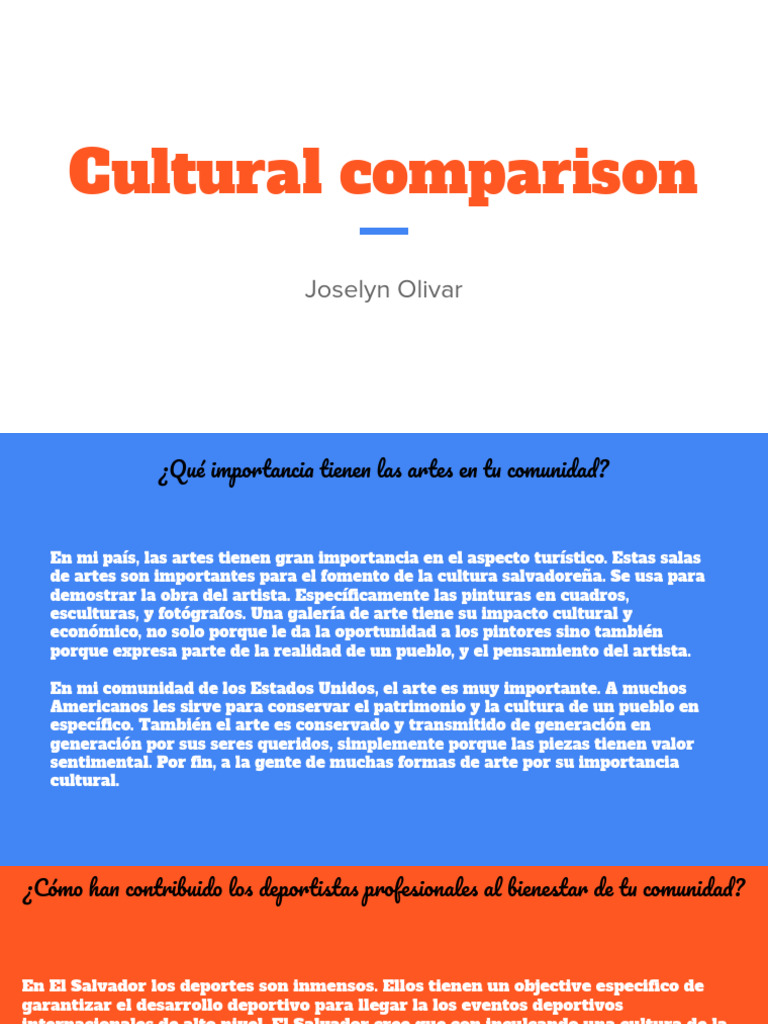 Comparación Cultural: Arte, Deportes y Mujeres | PDF | Ciclones ...