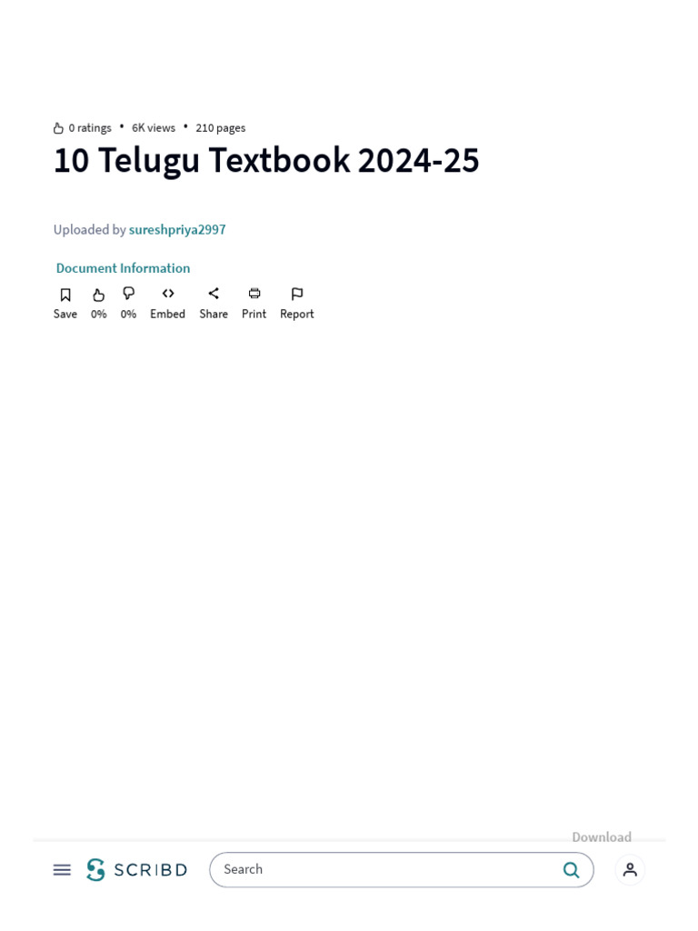 10th Class Telugu Textbook 2024-25 | PDF | Scribd | Middle Earth