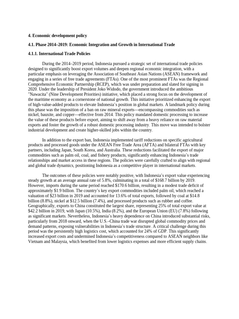 Indonesia's Trade and Investment Policies 2014-2024 | PDF | Foreign ...