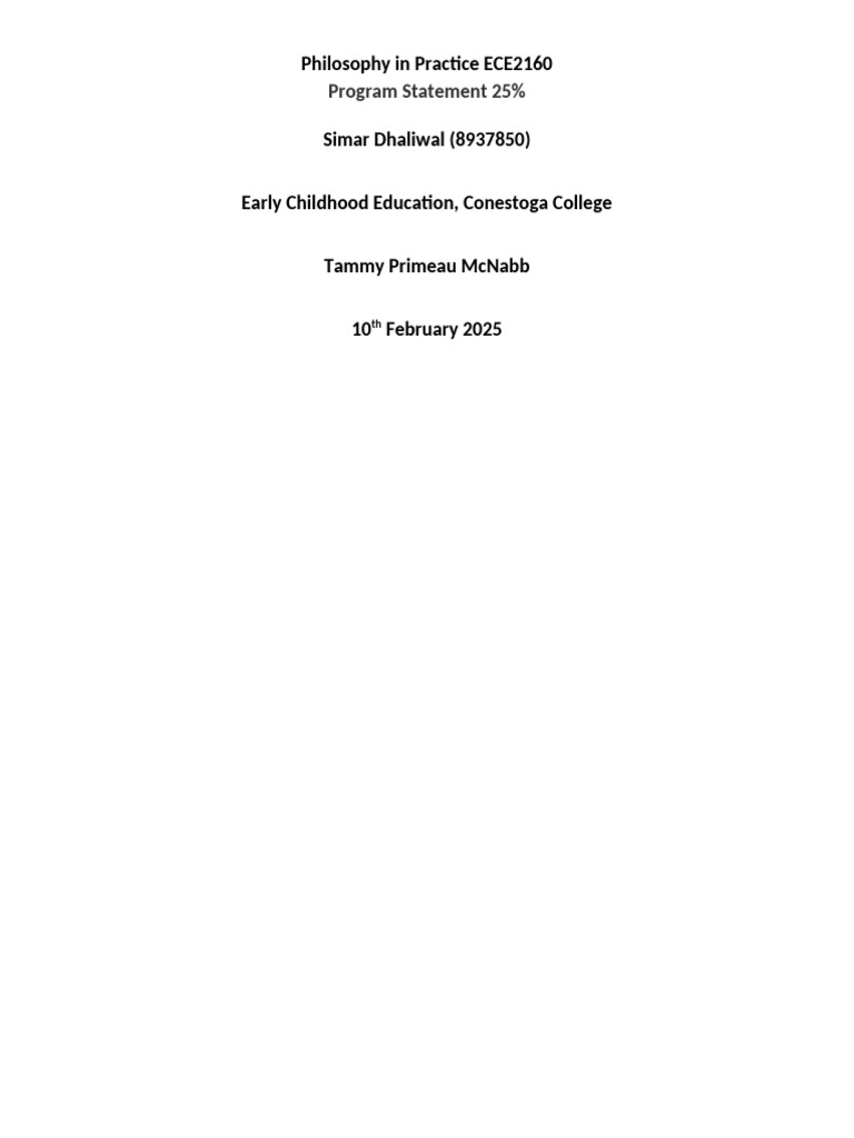 Program Statement Assignment W25 | PDF | Learning | Thought