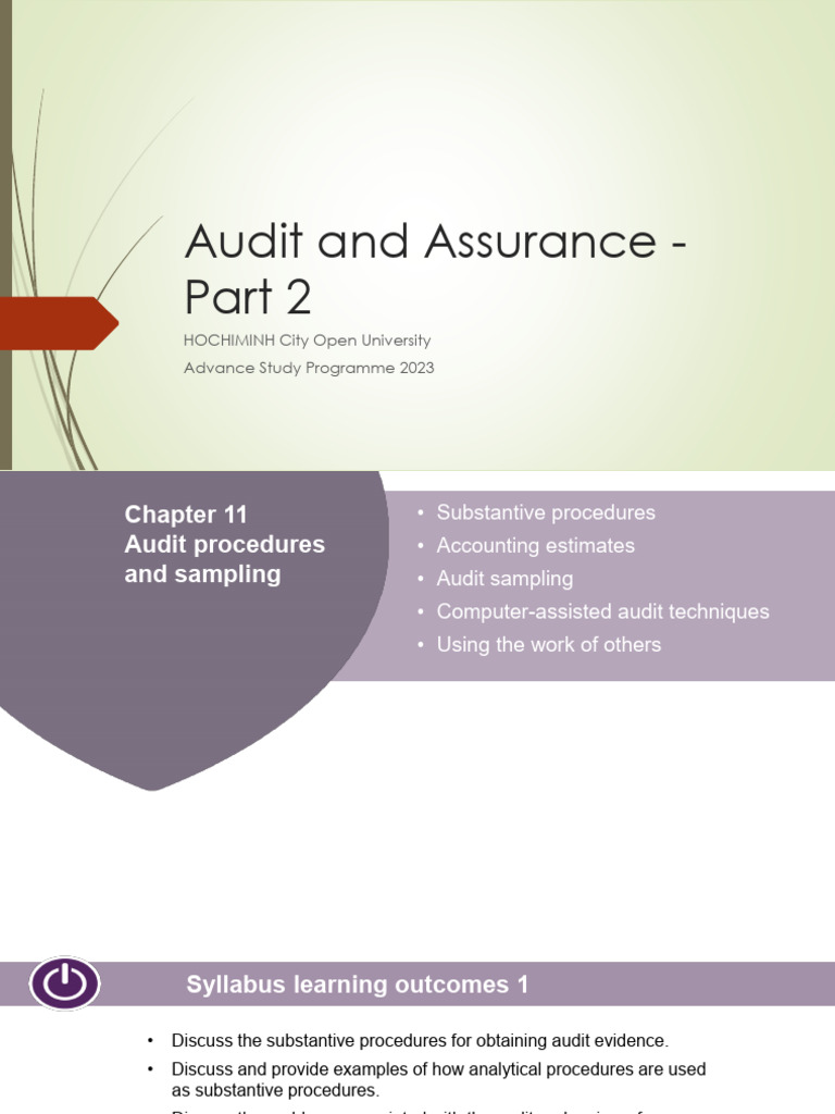 Chapter 11 Audit Procedure and Sampling | PDF | Audit | Sampling (Statistics)