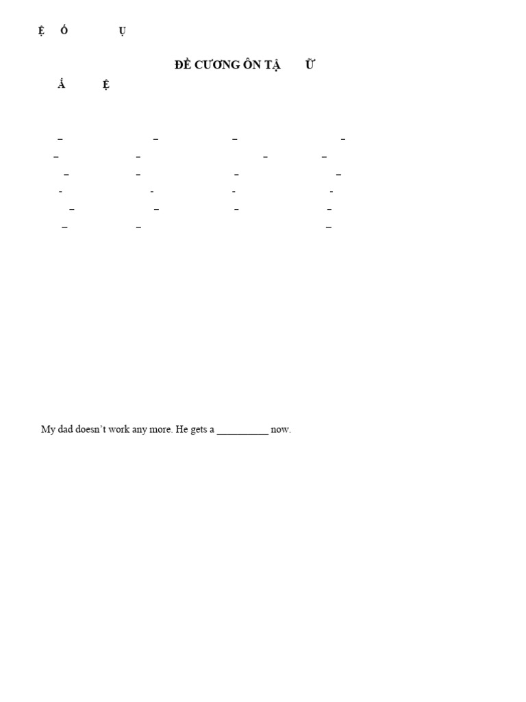 Anh 8 - đề Cương Ôn Tập Gk2 | PDF