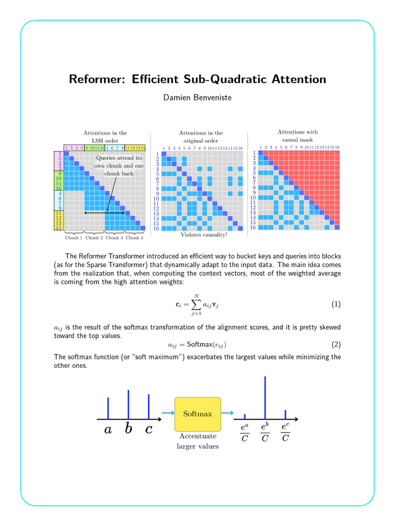 Reformer - Efficient Sub-Quadratic Attention | PDF | Linear Algebra | Algorithms