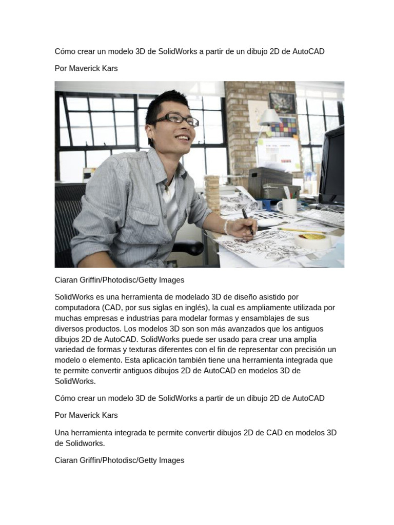 Cómo crear un modelo 3D de SolidWorks a partir de un dibujo 2D de AutoCAD | PDF | Cad automático ...