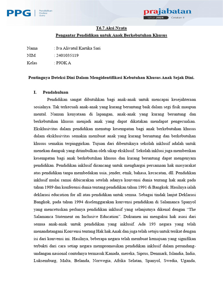T6.7 Aksi Nyata Abk Pentingnya Deteksi Dini | PDF